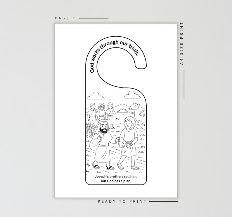 Joseph Sold Into Slavery Kids Bible Craft Door Hanger | Genesis 37 ...