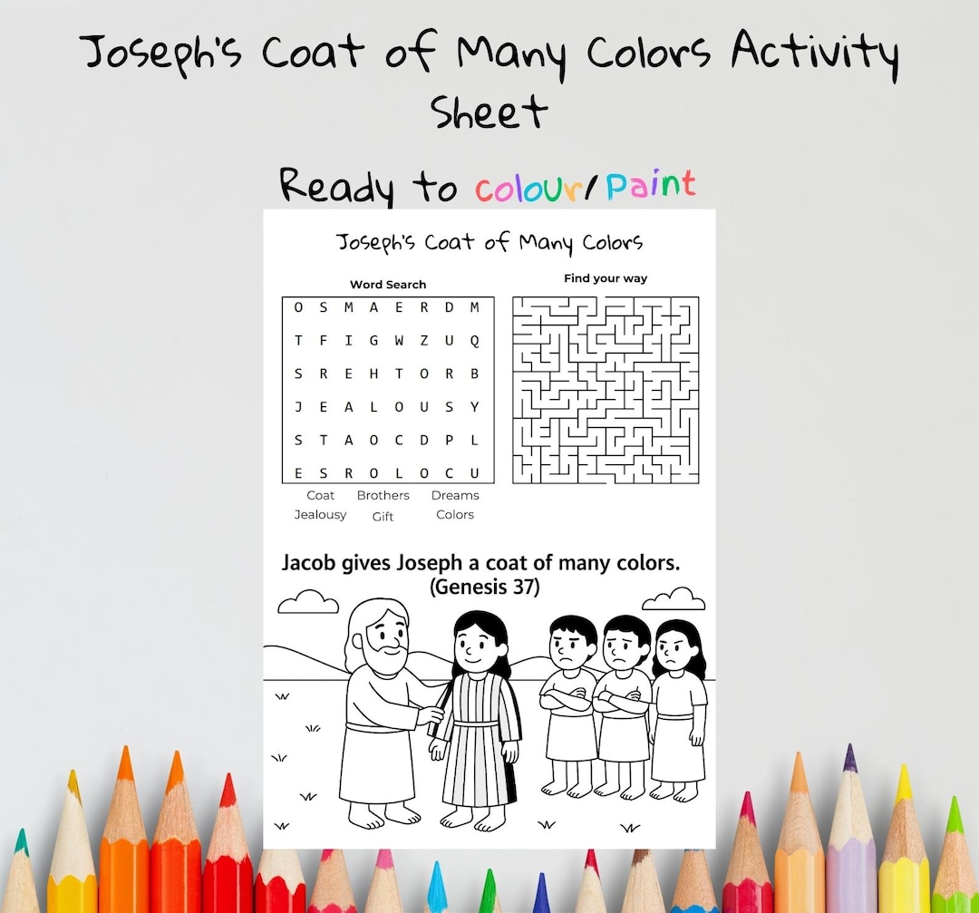 Joseph’s Coat of Many Colors Bible Craft | Kids Bible Games | Sunday ...