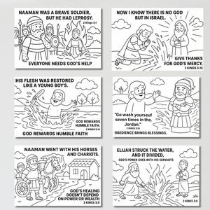 Elisha and Naaman Coloring Pages Craft | Kids Bible Craft | 2 Kings 5 ...