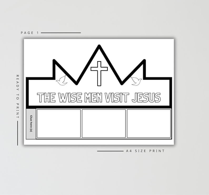 Wise Men Visit Jesus Bible Crown Printable | Worship the King ...