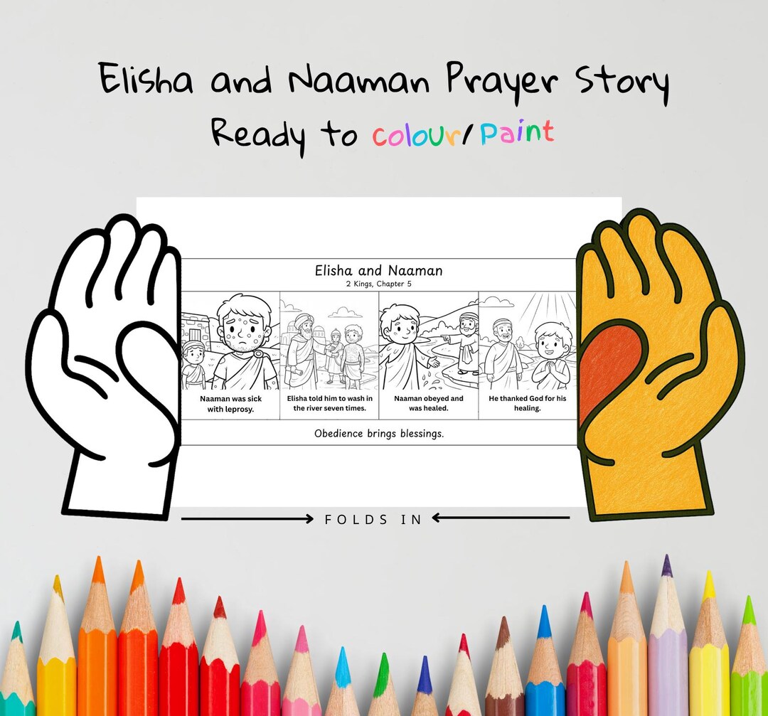 Elisha & Naaman Prayer Hands Craft | Obedience Brings Blessing Lesson ...