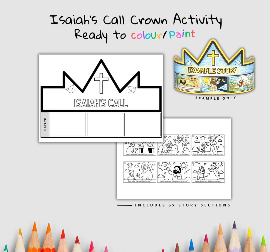 Isaiah’s Call Bible Crown Printable | God Calls Isaiah | Christian ...