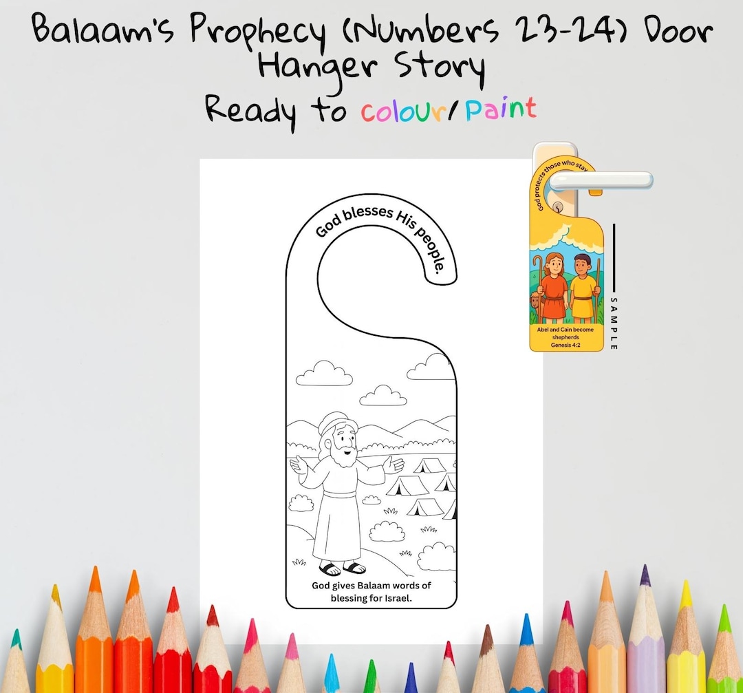 Balaam’s Prophecy Kids Bible Craft Door Hanger | Numbers 23 Coloring ...