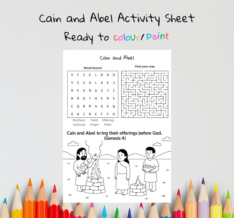 Cain and Abel Bible Craft | Kids Bible Games | Sunday School Activity ...