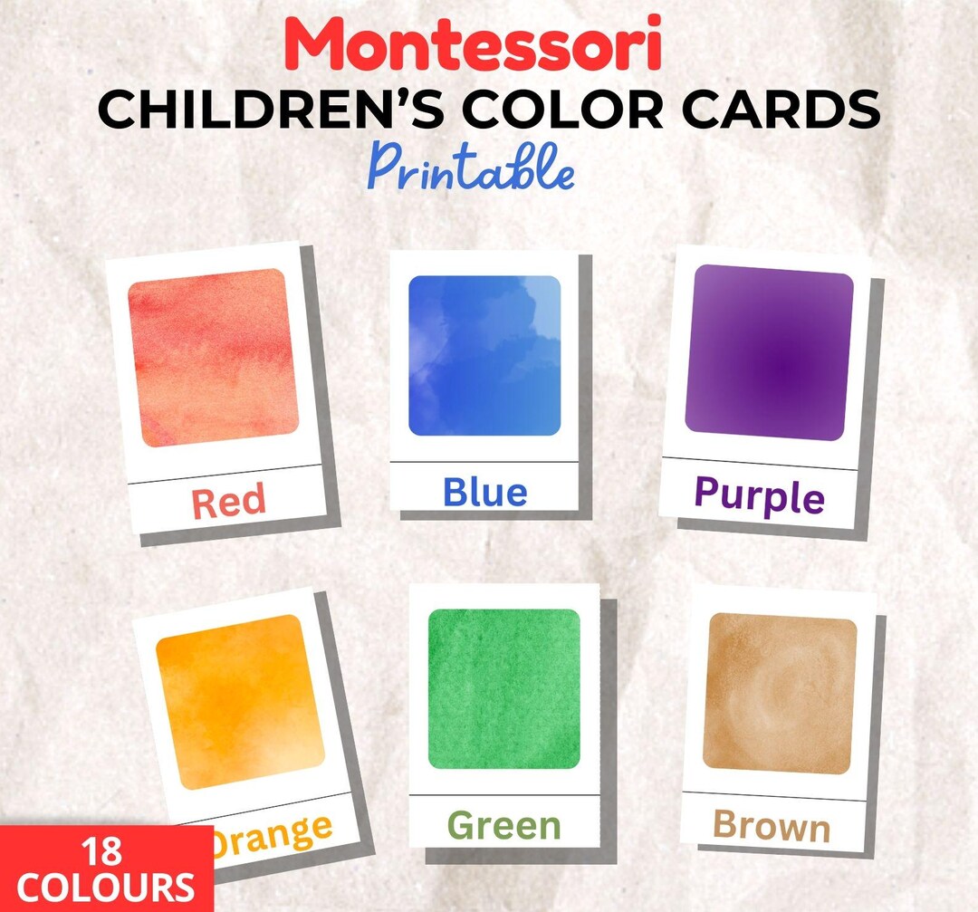 Montessori Color Cards - 18 Colors | Digital Download | Educational ...