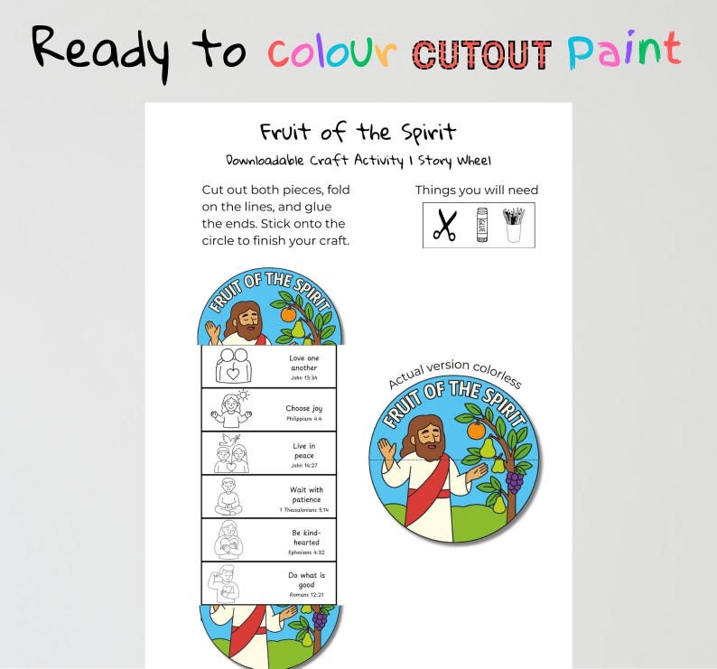 Fruit of the Spirit Bible Craft | Galatians 5 Sunday School Activity ...