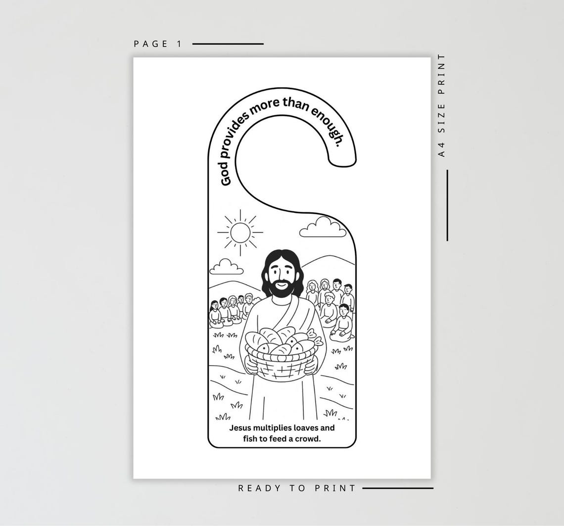 Jesus Feeds 5,000 Kids Bible Craft Door Hanger | Feeding the Multitude ...