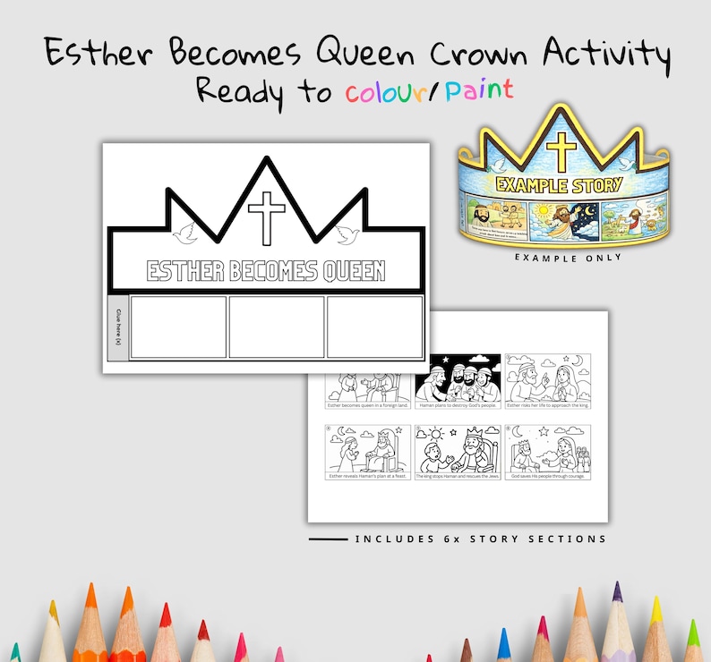 Queen Esther Bible Crown Printable | Courage and Faith Craft ...