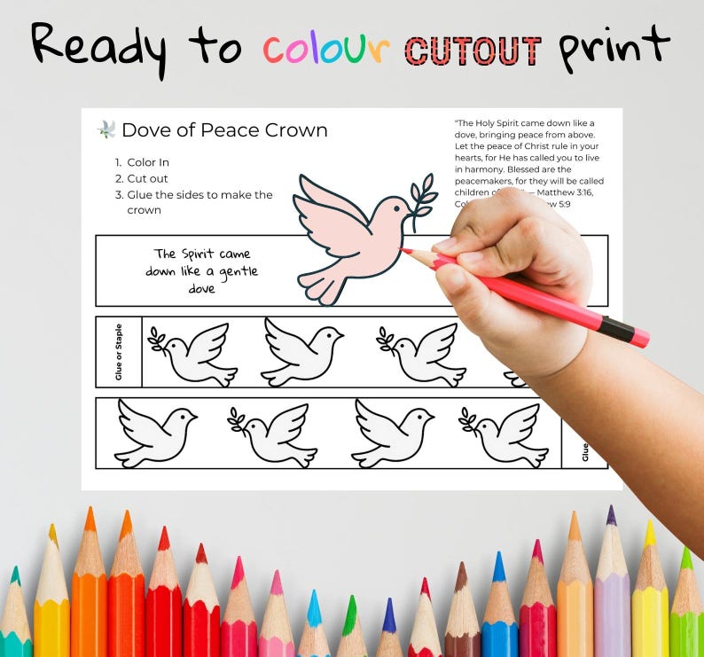 Dove of Peace Crown – Bible Craft for Kids – Sunday School Printable ...