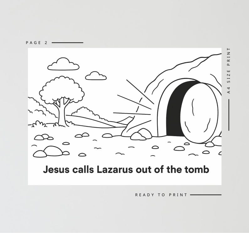 Jesus Raises Lazarus From the Dead-bible Craft-sunday School Bible ...