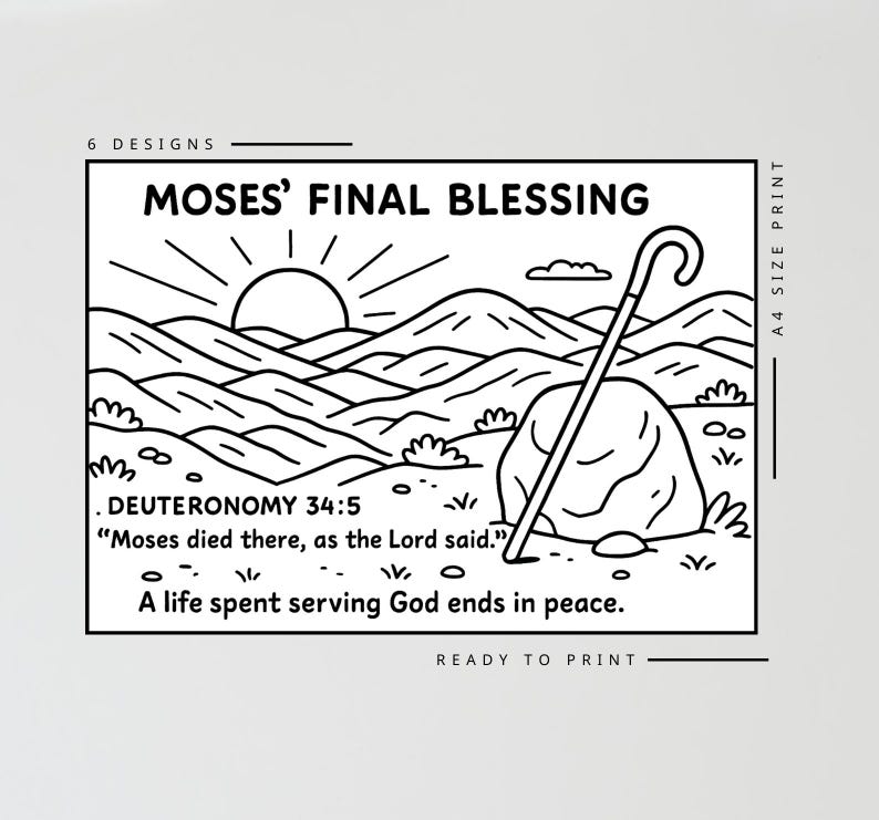 Moses’ Farewell Blessing Coloring Pages Craft | Kids Bible Craft ...