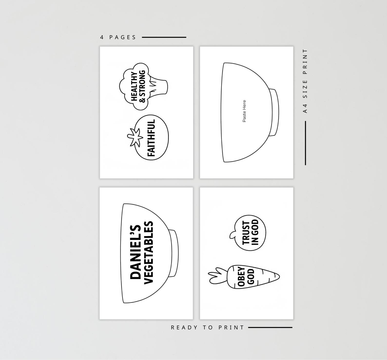 Daniel’s Vegetables Bible Craft | Sunday School Activity | Printable ...