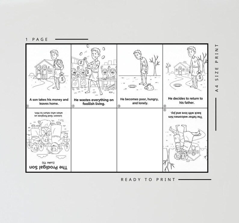 Prodigal Son Bible Craft | Kids Sunday School Activity | Bible Coloring ...