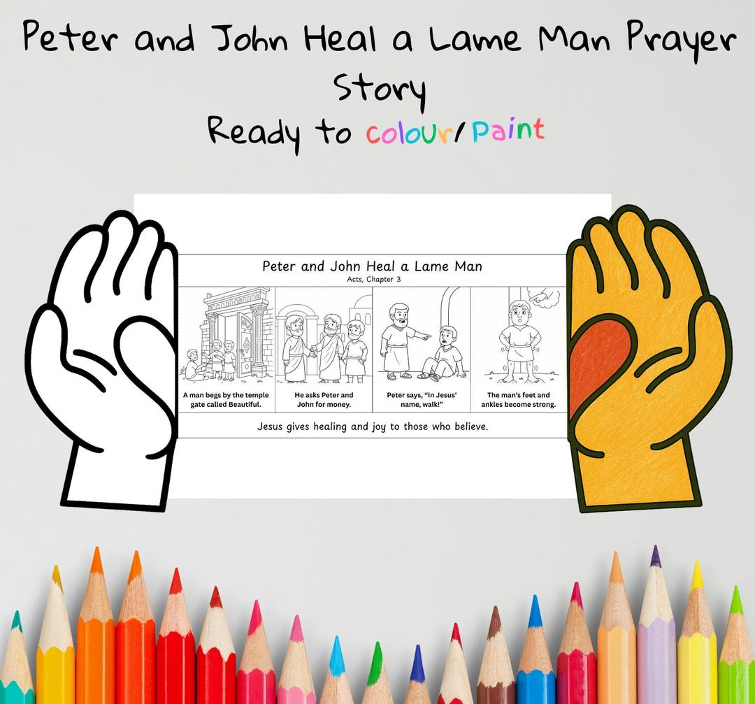 Peter & John Heal the Lame Man Prayer Hands Craft | Power in Jesus ...