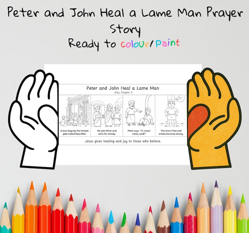 Peter & John Heal the Lame Man Prayer Hands Craft | Power in Jesus ...
