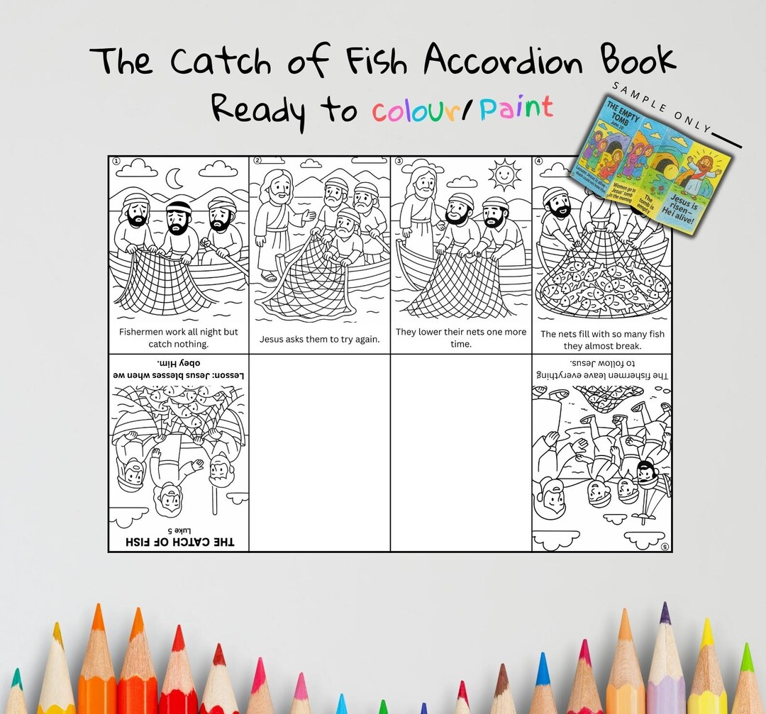 The Catch of Fish Bible Craft | Kids Sunday School Activity | Bible ...