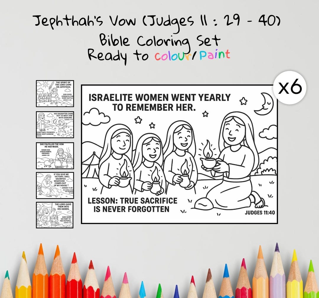 Jephthah’s Vow Coloring Pages Craft | Kids Bible Craft | Judges 11 ...