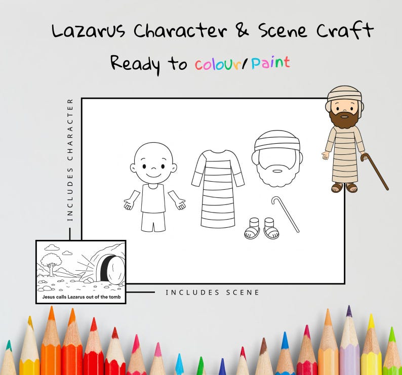 Jesus Raises Lazarus From the Dead-bible Craft-sunday School Bible ...