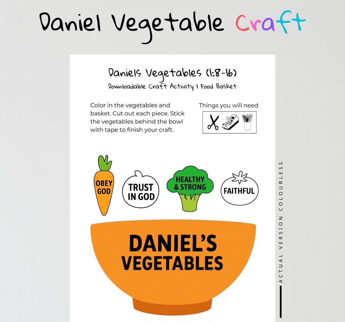Daniel’s Vegetables Bible Craft | Sunday School Activity | Printable ...
