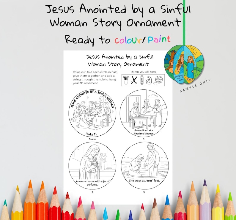 Jesus Anointed by a Sinful Woman (luke 7) | 3D Bible Story Ornament ...