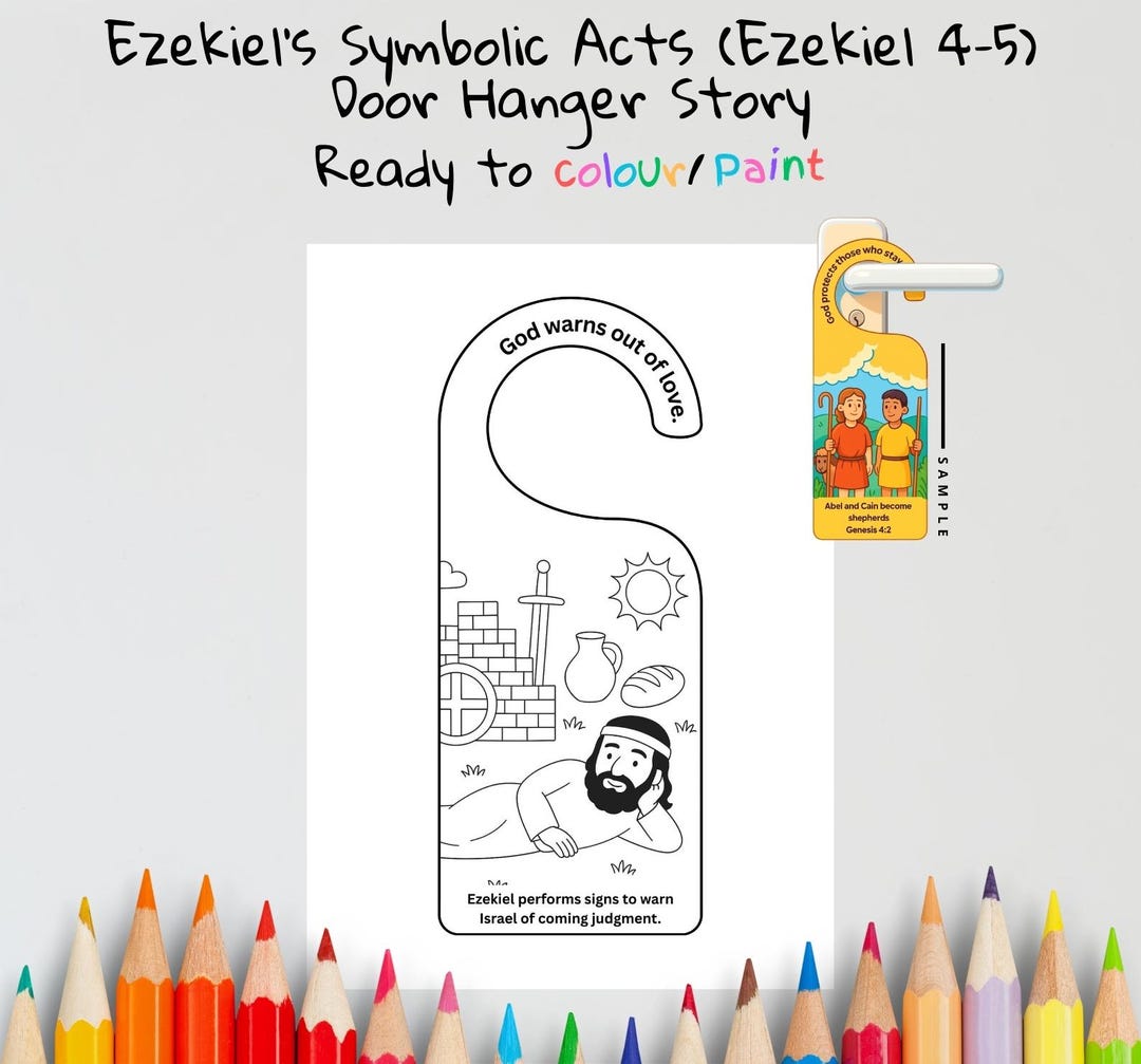 Ezekiel’s Symbolic Acts Kids Bible Craft Door Hanger | Ezekiel 4 ...