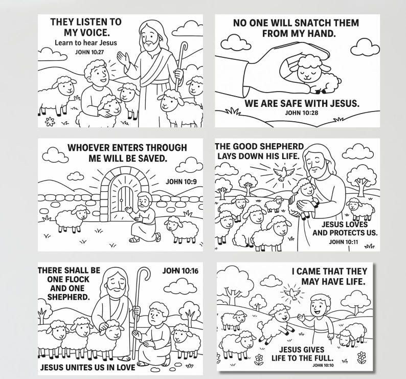 Good Shepherd Coloring Pages Craft | Kids Bible Craft | John 10 ...