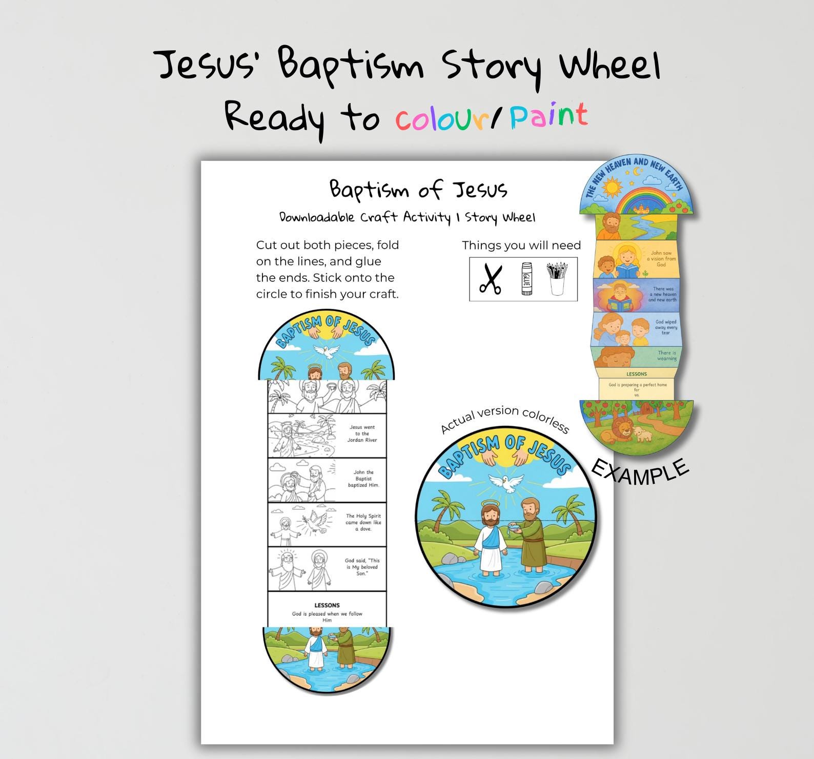 Baptism of Jesus Sunday School Craft Bundle (7 Activities) | Matthew 3 ...