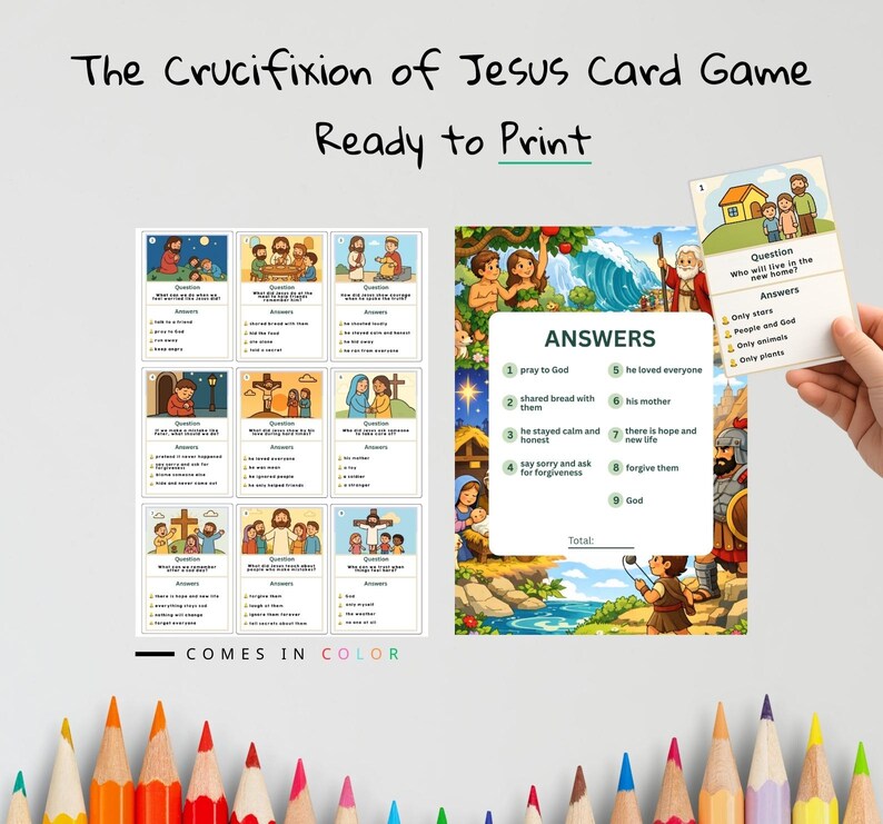 The Crucifixion of Jesus Kids Bible Card Game | Gospel Activity for ...