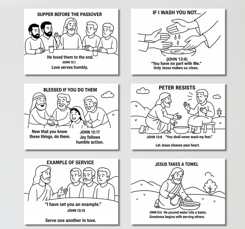 Jesus Washes Feet Coloring Pages Craft | Kids Bible Craft | John 13 ...