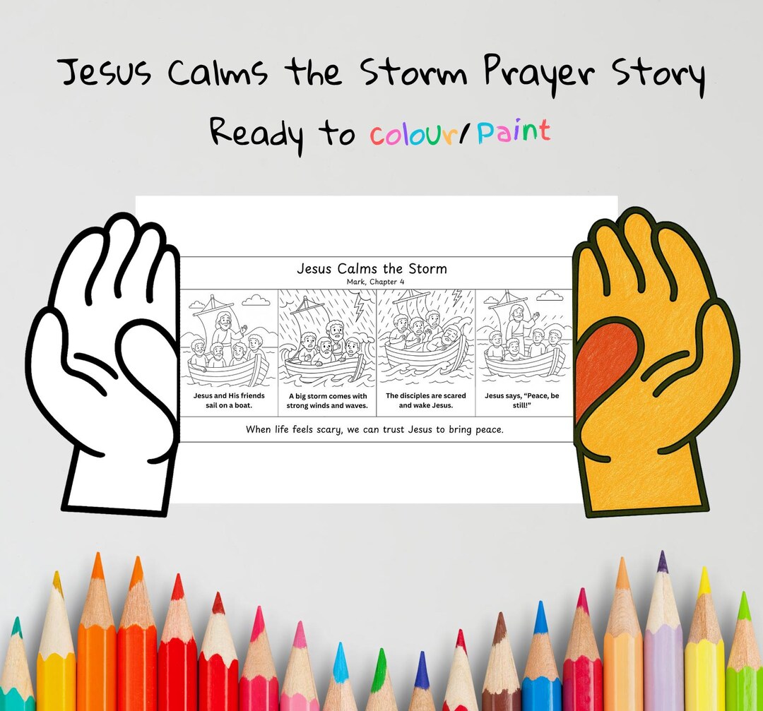 Jesus Calms the Storm Prayer Hands Craft | Trust Jesus Lesson ...