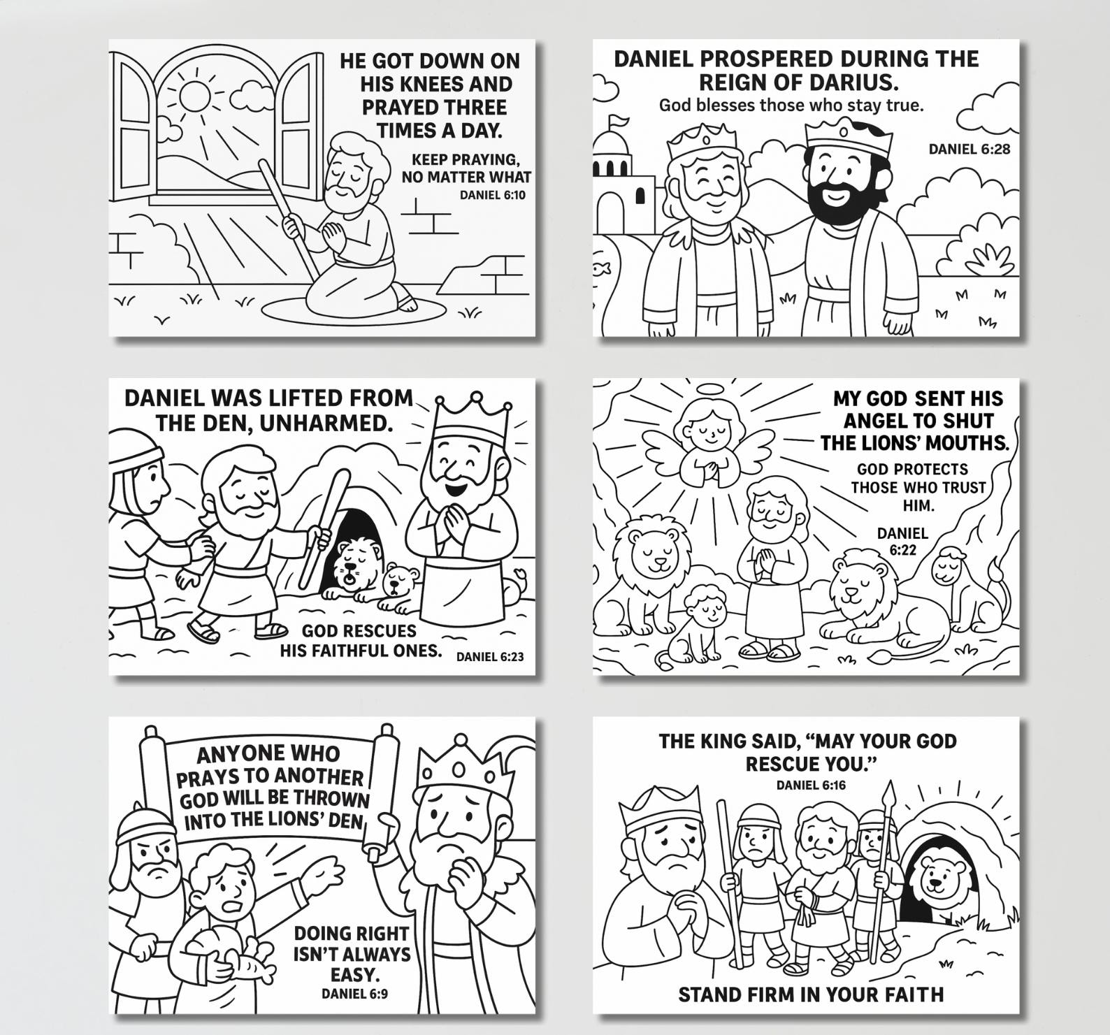 Daniel in the Lions’ Den Bible Coloring Pages Craft | Kids Bible Craft ...