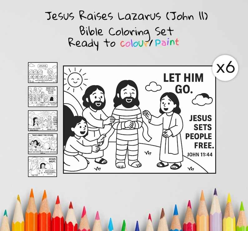 Lazarus Coloring Pages Craft | Kids Bible Craft | John 11 | Christian ...