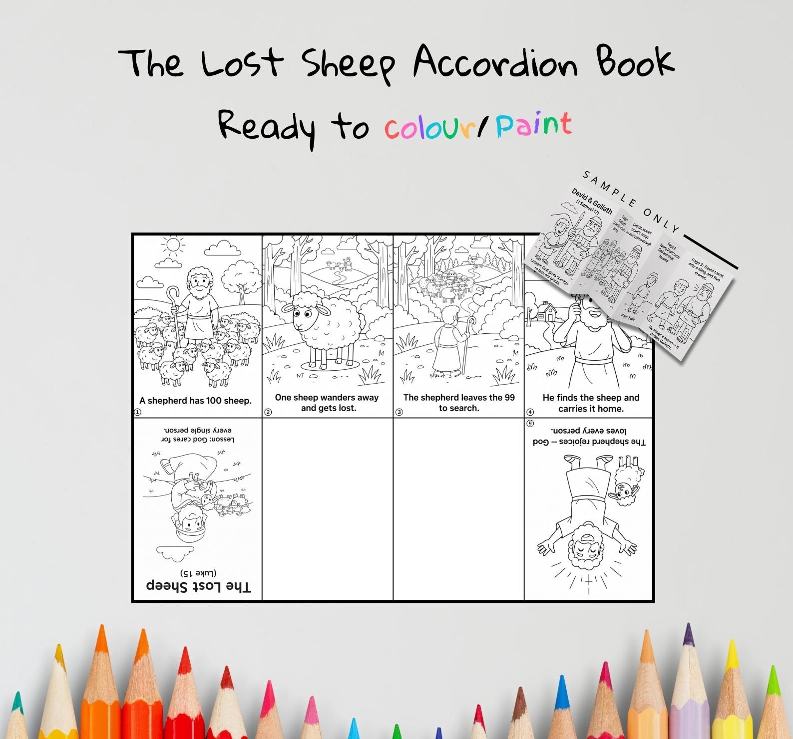 Lost Sheep Bible Craft | Kids Sunday School Activity | Bible Coloring ...