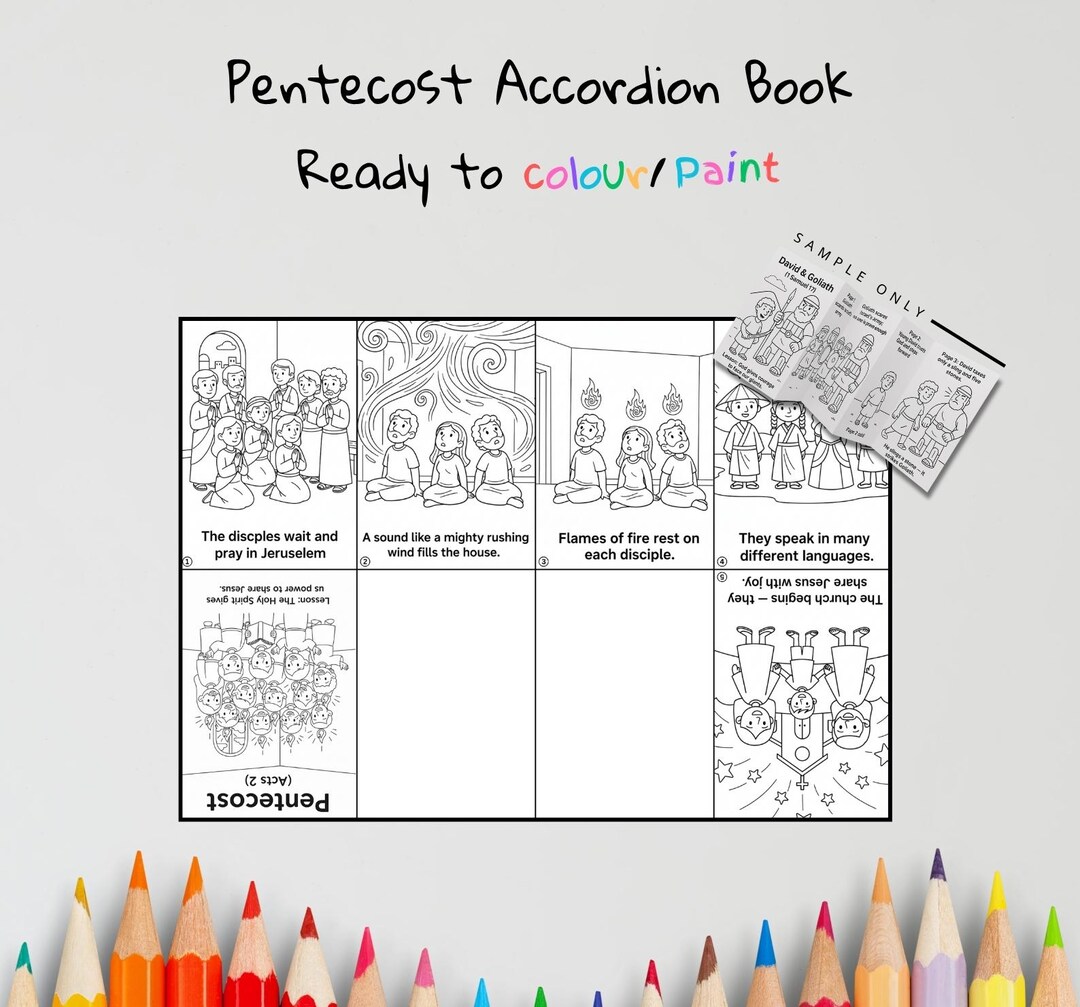 Pentecost Bible Craft | Kids Sunday School Activity | Bible Coloring ...