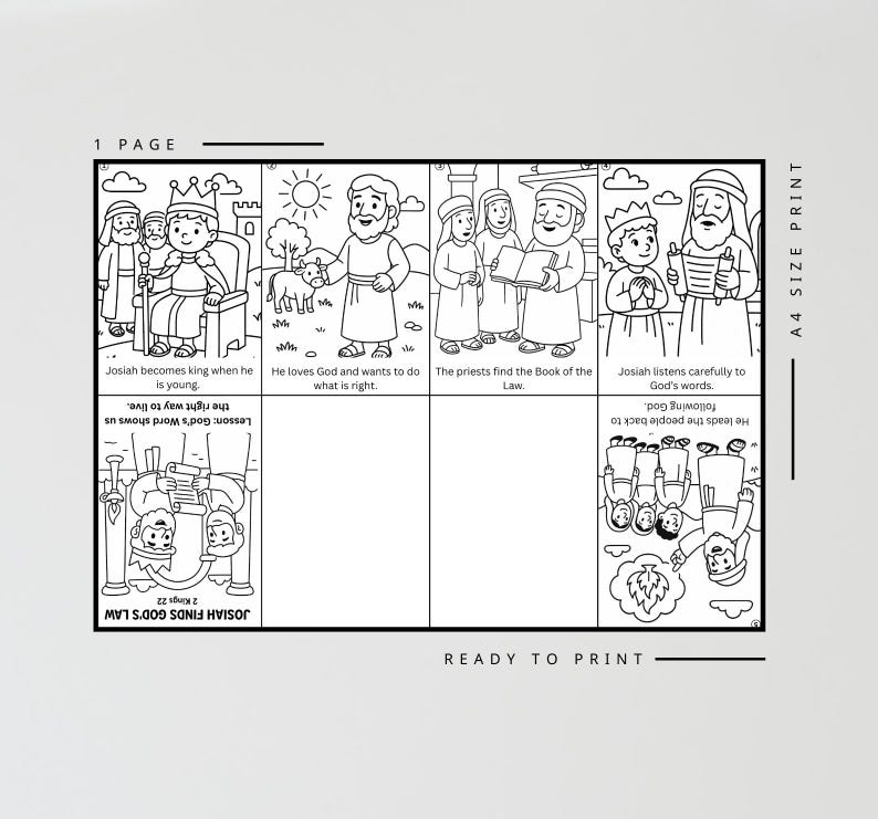 Josiah Finds God’s Law Bible Craft | Kids Sunday School Activity ...