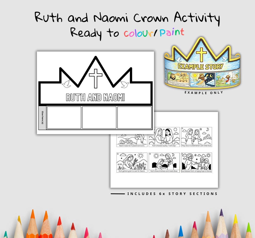 Ruth and Naomi Bible Crown Printable | Loyalty and Love Craft ...