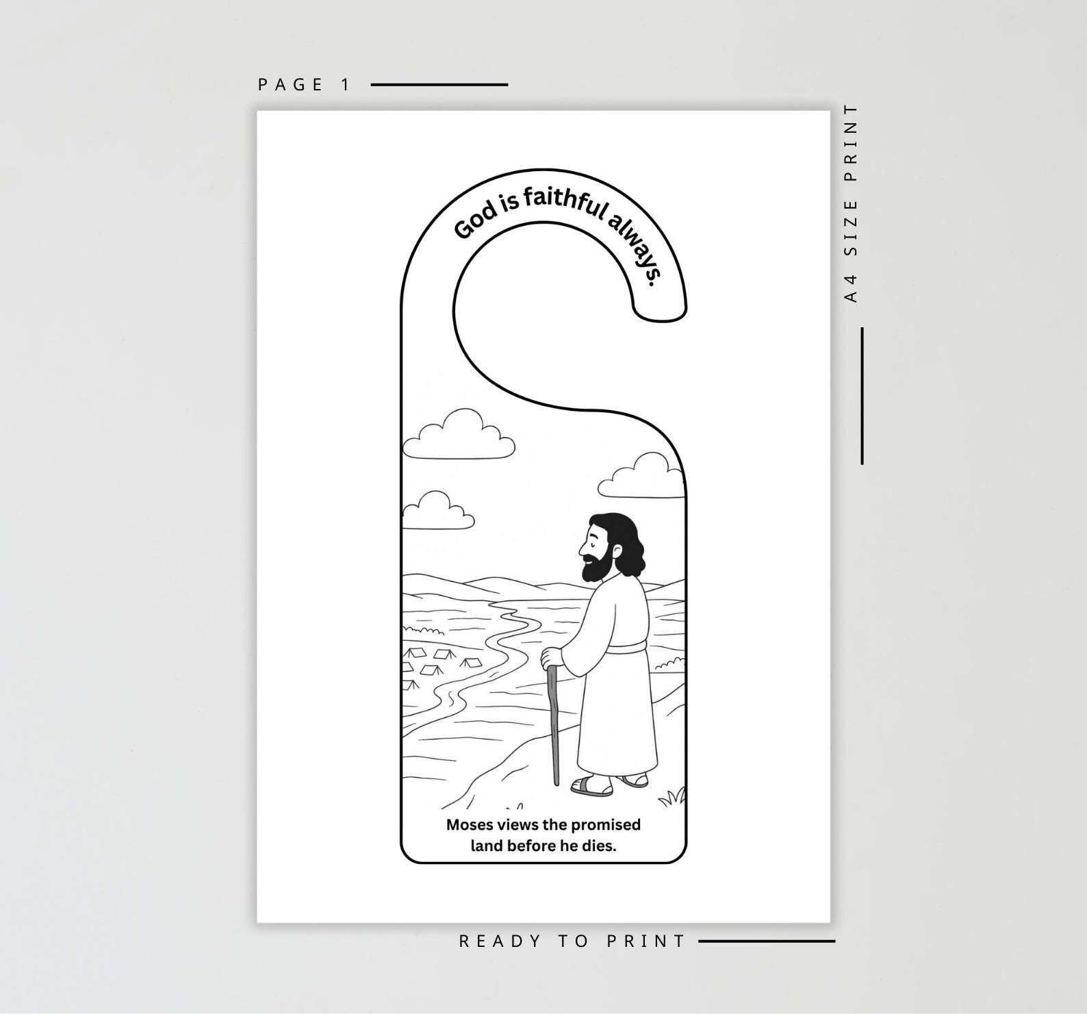 Moses on Mount Nebo Kids Bible Craft Door Hanger | Deuteronomy 34 Craft ...