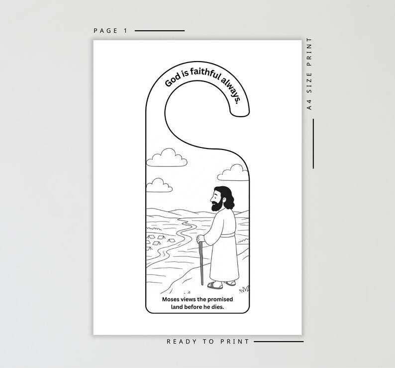 Moses on Mount Nebo Kids Bible Craft Door Hanger | Deuteronomy 34 Craft ...