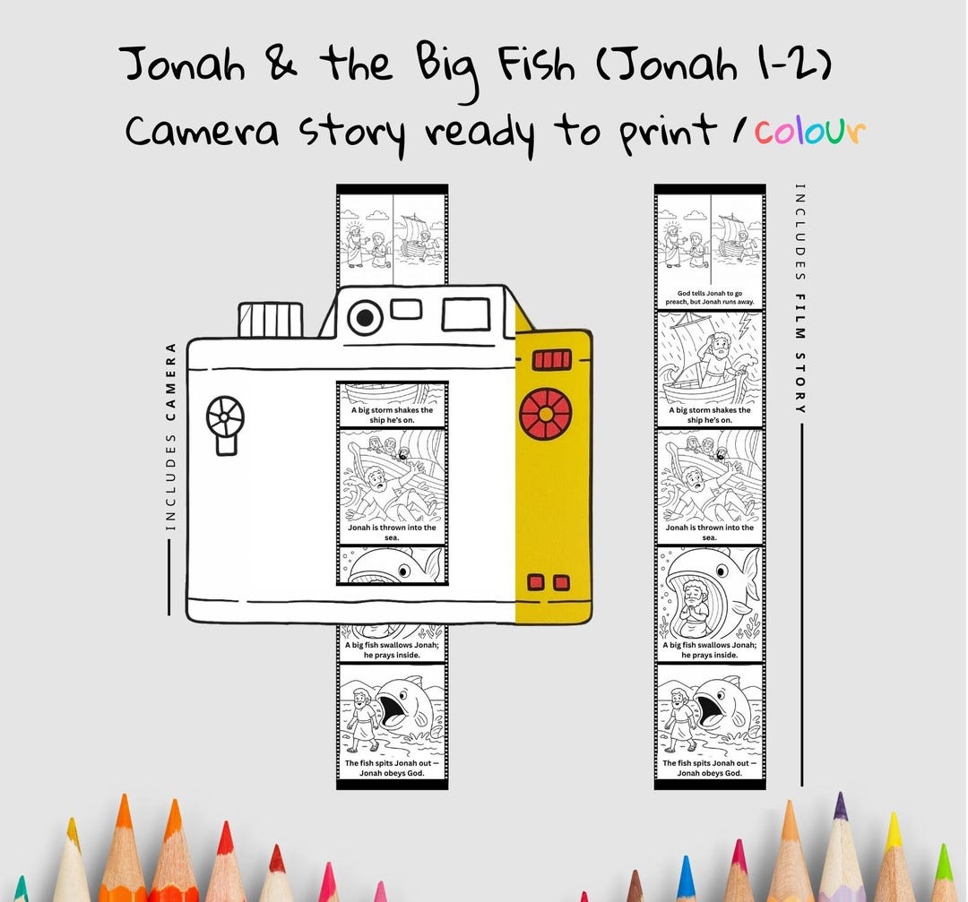 Jonah & the Big Fish Bible Camera Film Craft | Kids Bible Story ...