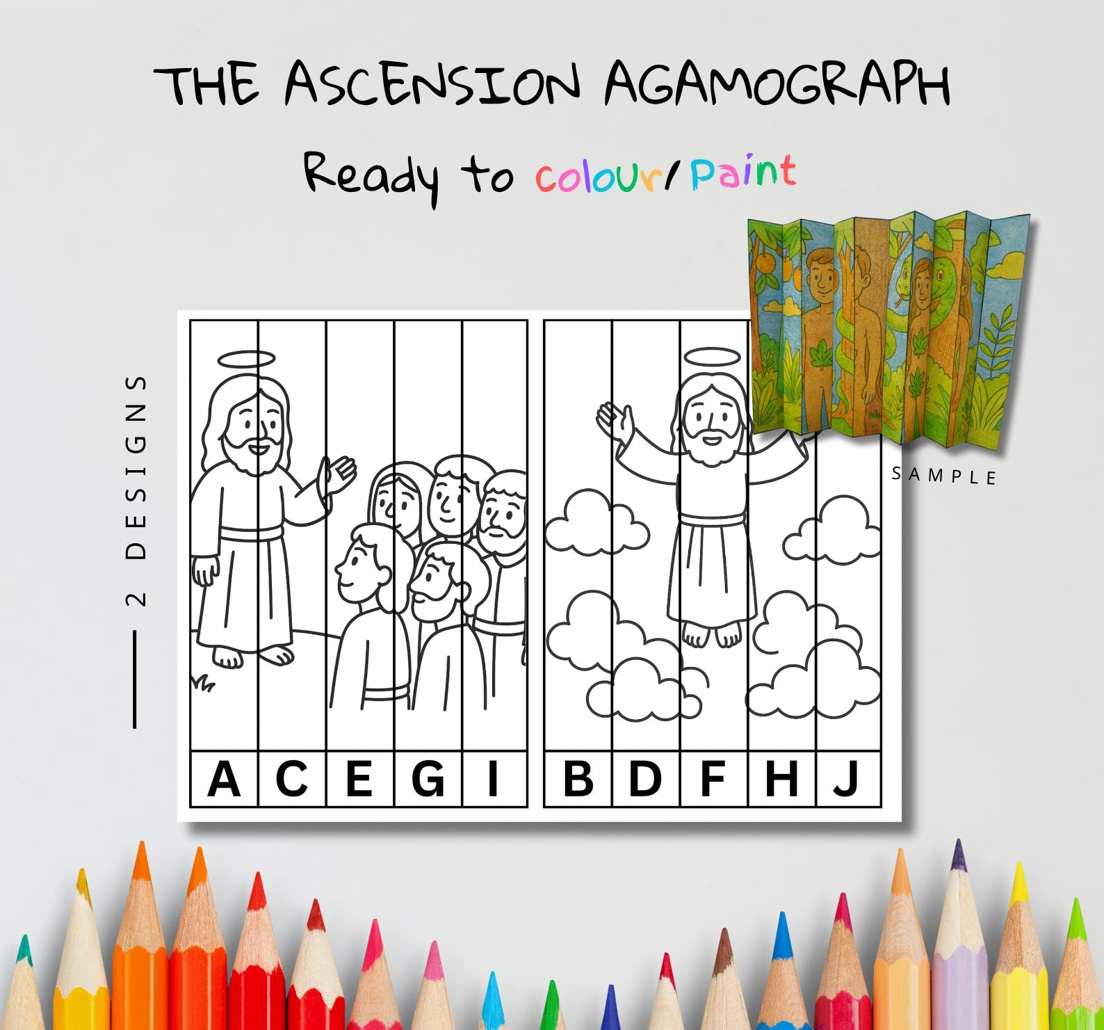 Printable Ascension of Jesus Agamograph – Jesus Rises to Heaven ...