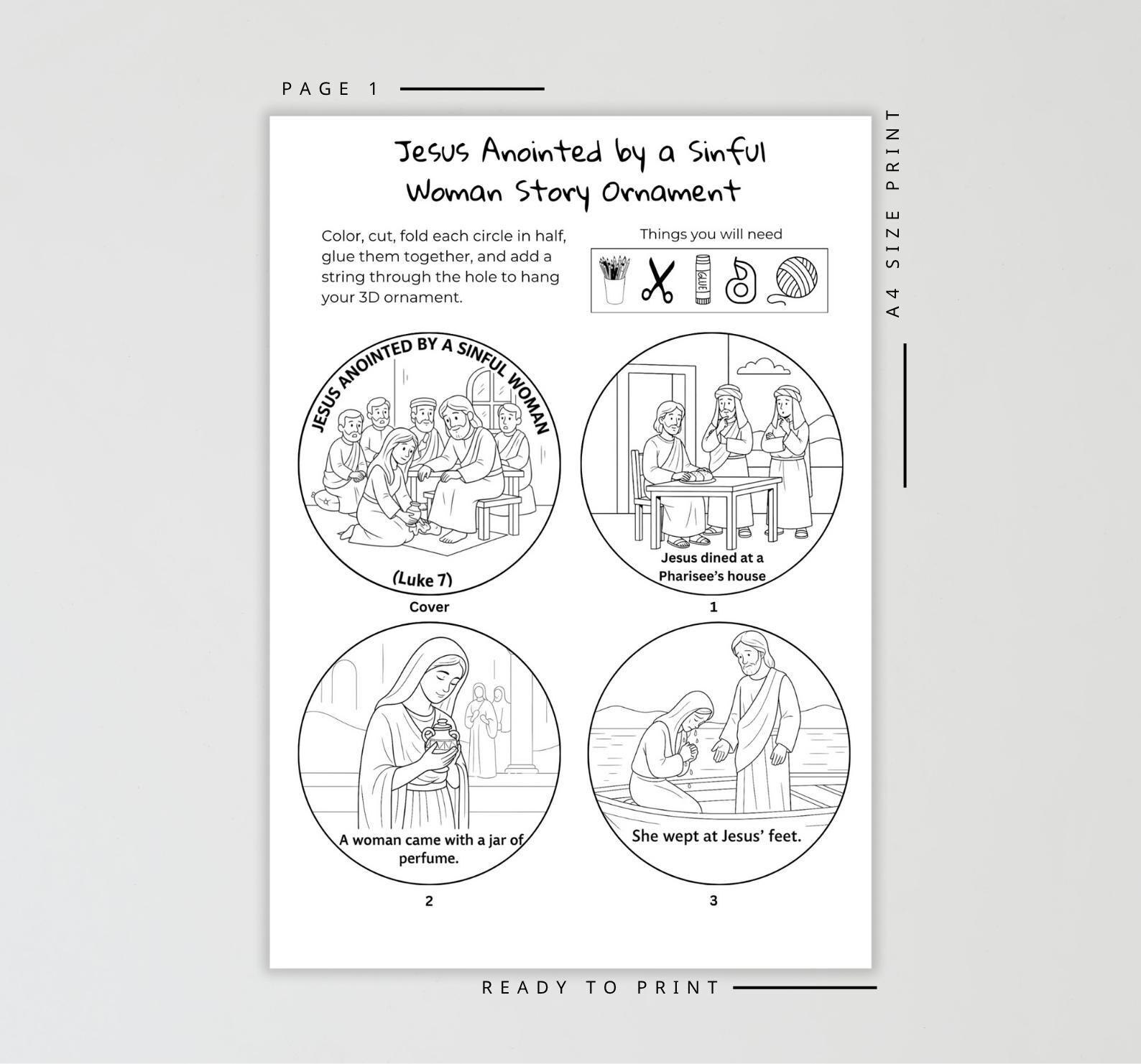 Jesus Anointed by a Sinful Woman (luke 7) | 3D Bible Story Ornament ...