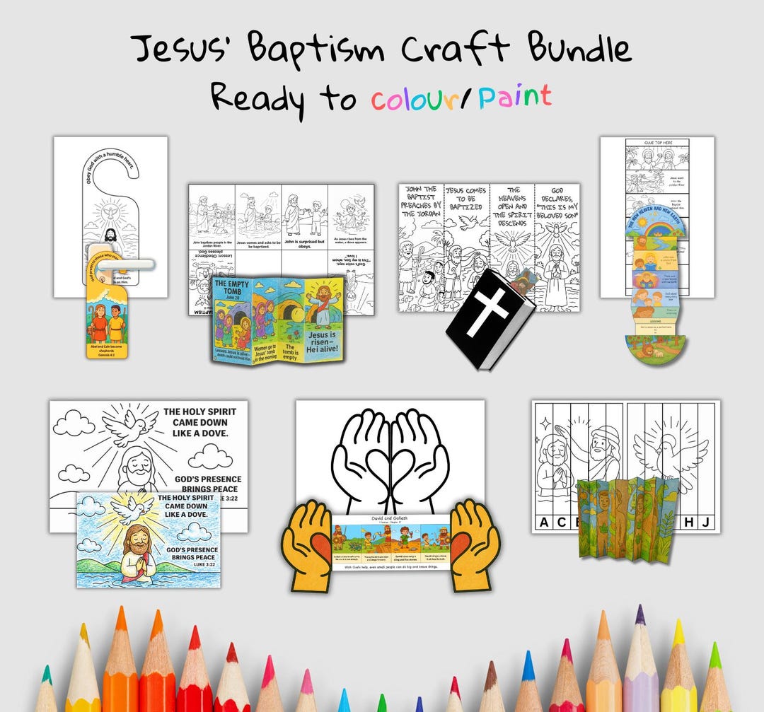 Baptism of Jesus Sunday School Craft Bundle (7 Activities) | Matthew 3 ...
