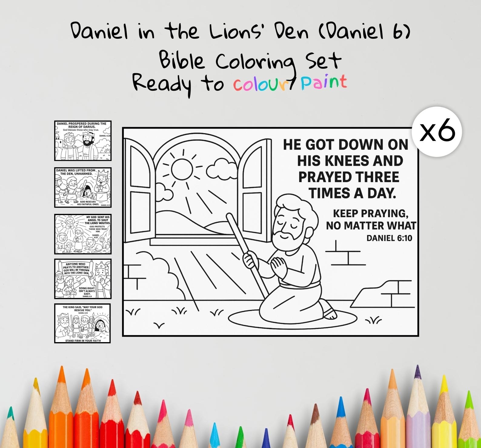 Daniel in the Lions’ Den Bible Coloring Pages Craft | Kids Bible Craft ...