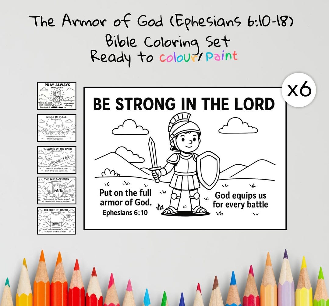 Armor of God Coloring Pages Craft | Kids Bible Craft | Ephesians 6 ...