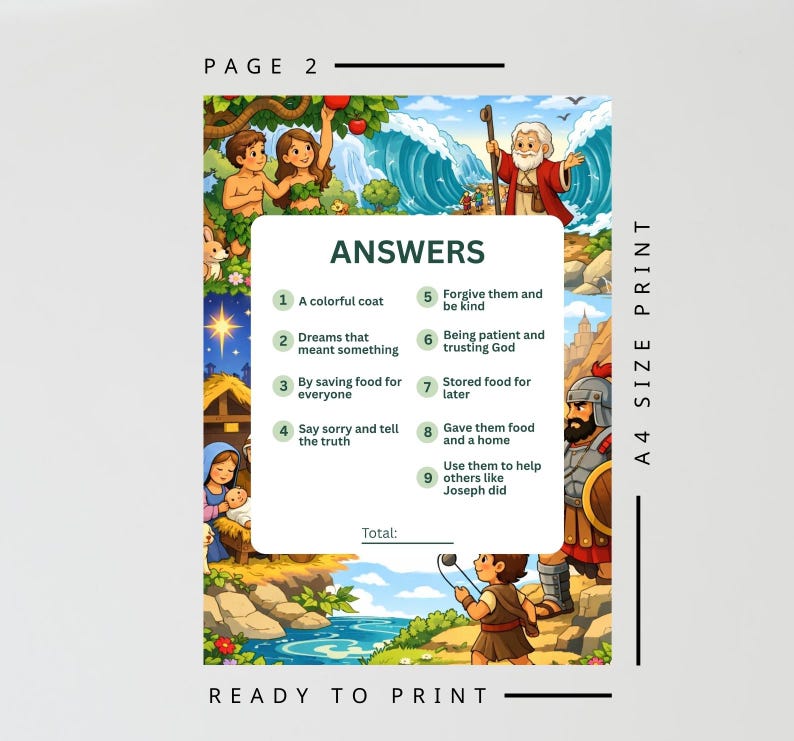 Joseph in Egypt Kids Bible Card Game | Genesis 39–41 Activity for Kids ...