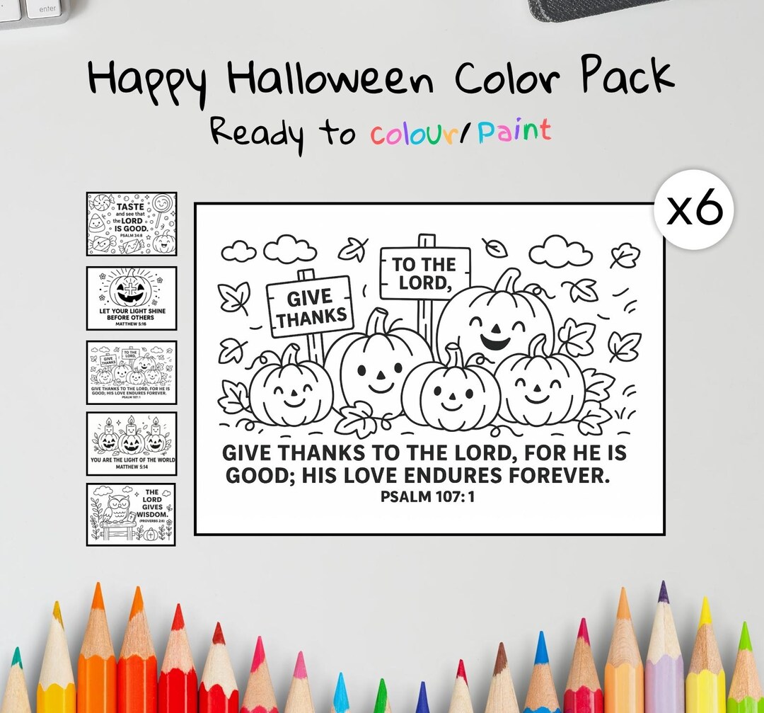 Happy Halloween Bible Coloring Pages – Christian Kids Activity ...
