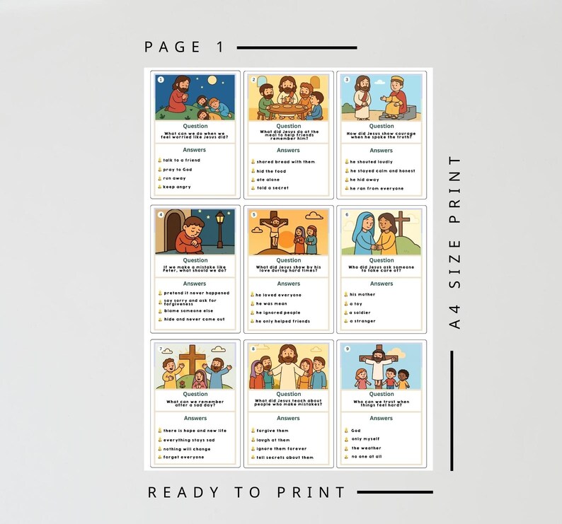 The Crucifixion of Jesus Kids Bible Card Game | Gospel Activity for ...