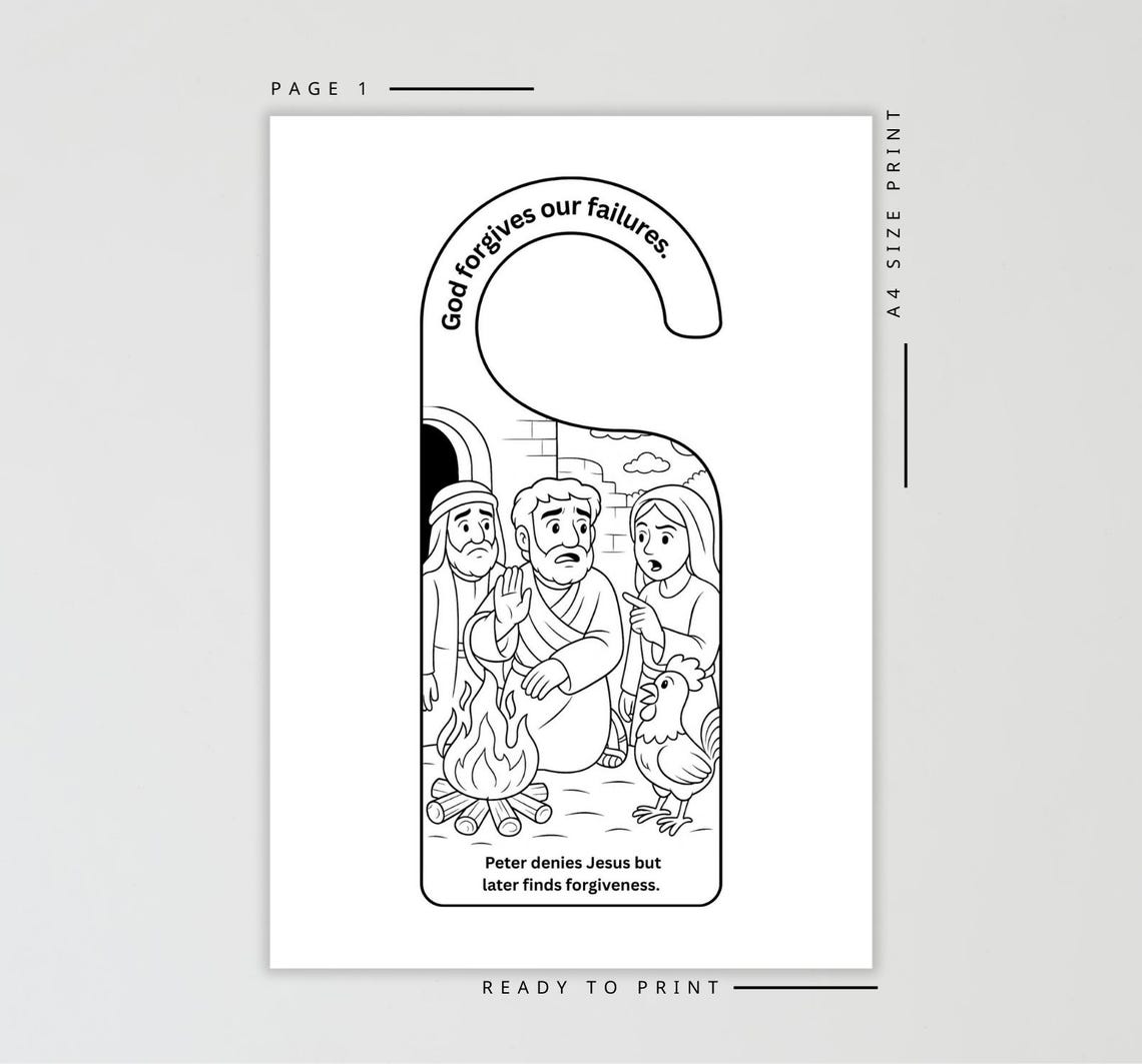Peter Denies Jesus Kids Bible Craft Door Hanger | Luke 22 Craft ...