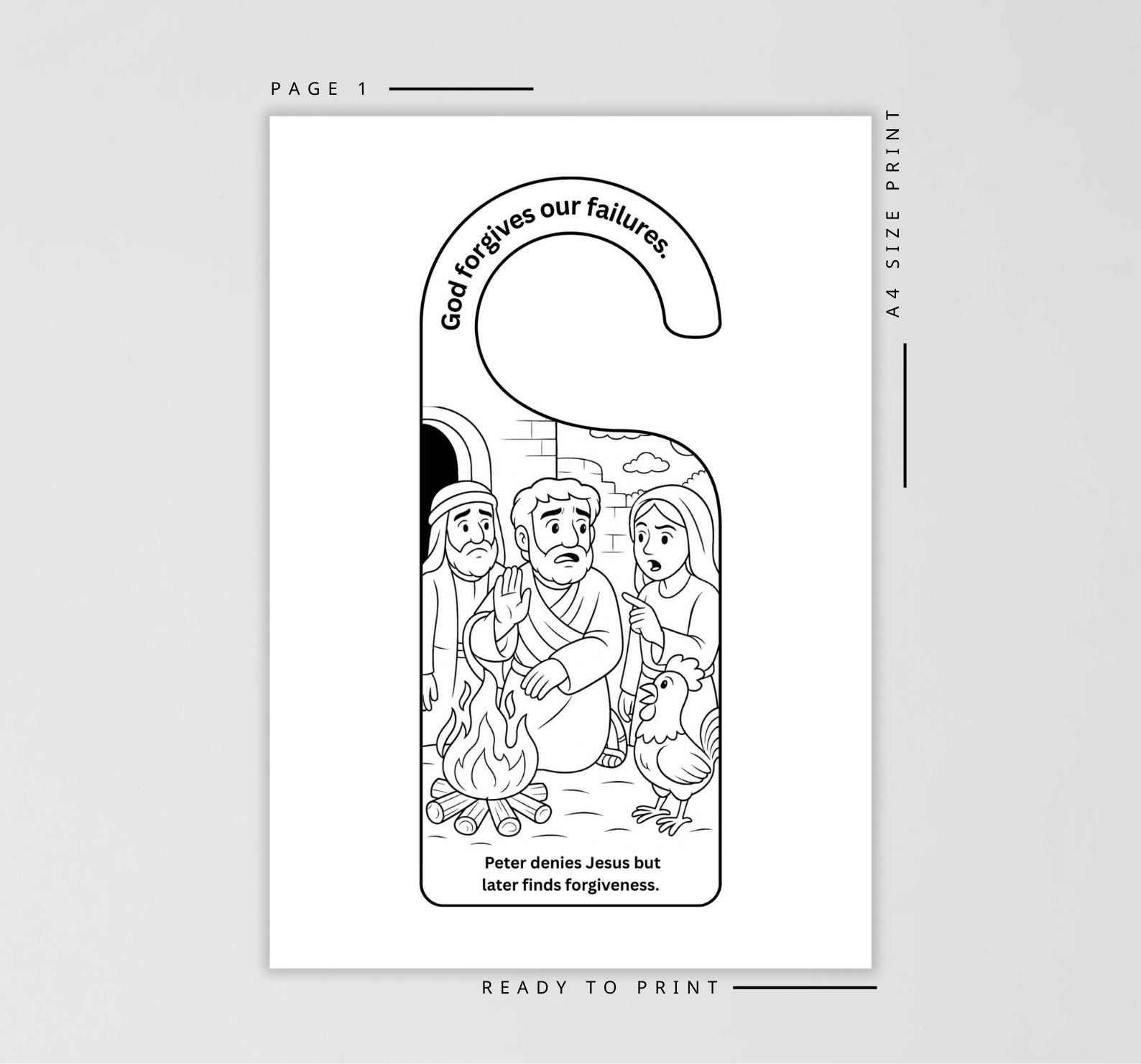 Peter Denies Jesus Kids Bible Craft Door Hanger | Luke 22 Craft ...