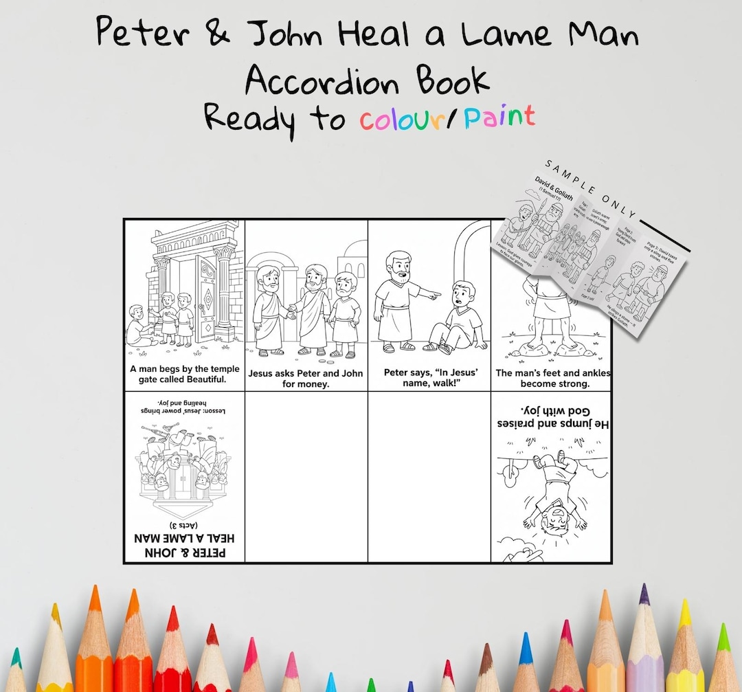Peter & John Heal a Lame Man Bible Craft | Kids Sunday School Activity ...